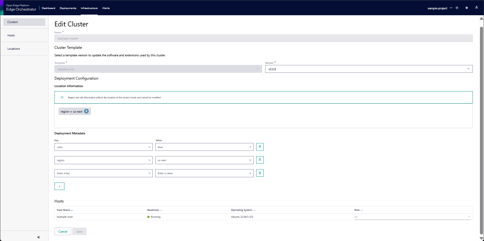 Edit Cluster — Edge Orchestrator Documentation 3.0 documentation